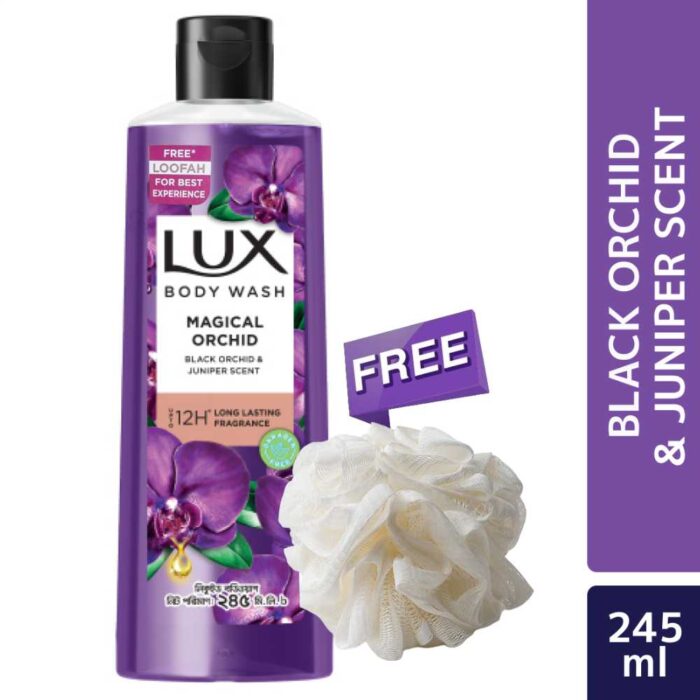 Lux Body Wash Magical Orchid 245ml (Free Loofah) - Padma Mart
